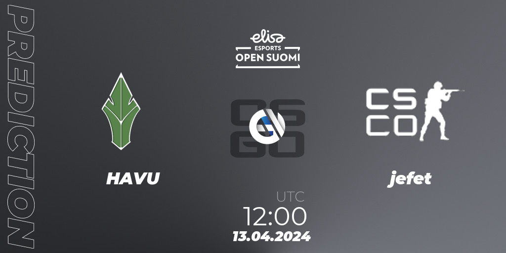 HAVU vs jefet: Match Prediction. 13.04.24, CS2 (CS:GO), Elisa Open ...